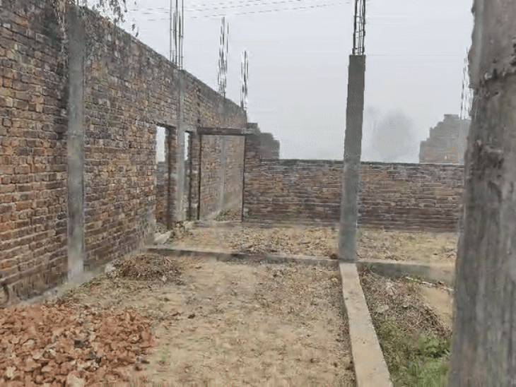 ITI exam center on paper, only building pillars on the ground