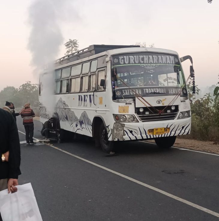 A moving bus caught fire after its brake shoe liner stuck, and was ...
