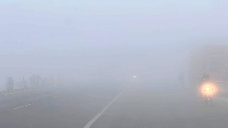 Fog covered the area, reducing visibility to 50 meters; the night ...