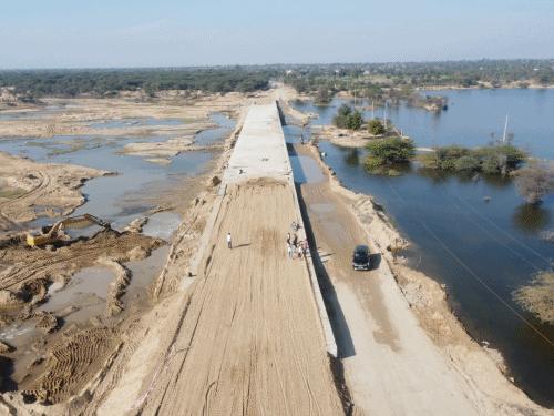 Construction of a 20 feet high and 300 meter long cemented culvert