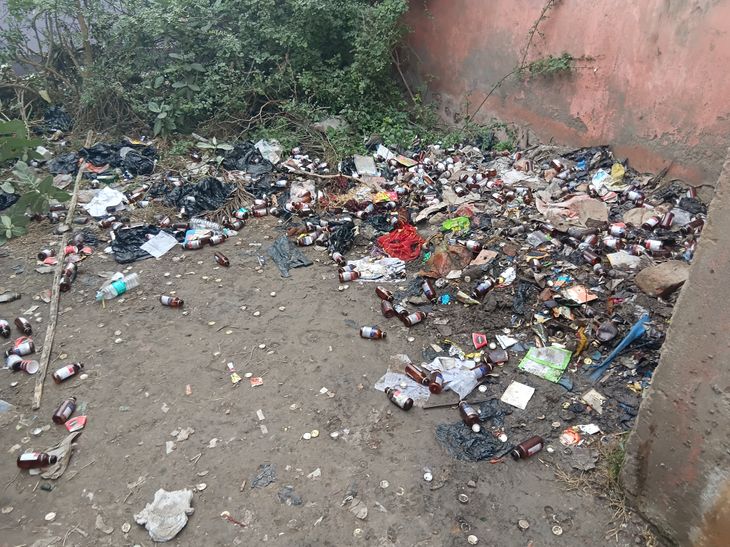 The block office complex in Salkhua has become a den of drug addicts.