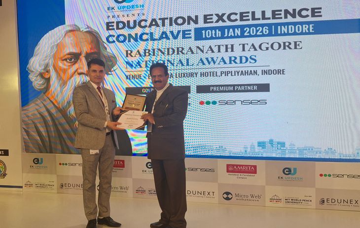 Principal Khan honoured with Rabindranath Tagore Award in Indore