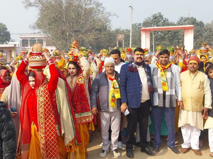 Kalash Yatra for the installation of Khatu Shyam idol in Binauli