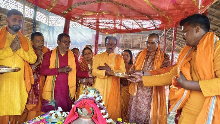 The ongoing Hanuman Maha Yagya at Shiv Shakti Dham premises created a ...