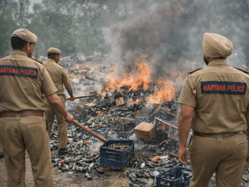 Rohtak Meham Liquor Seized Sell Case | Police Officers Suspended