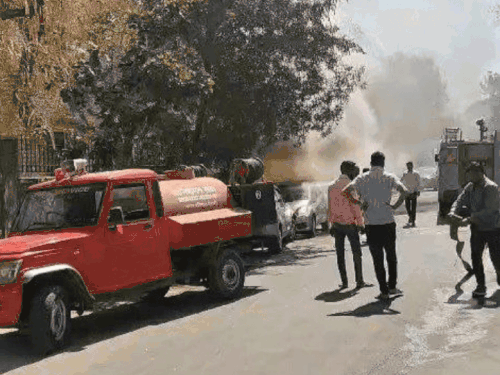 Pali Car Fire | Balia School Blaze; Firefighters Control Flames
