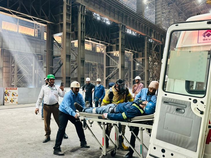 Mock drill: Hot metal spilled from a punctured ladder, scalding two ...