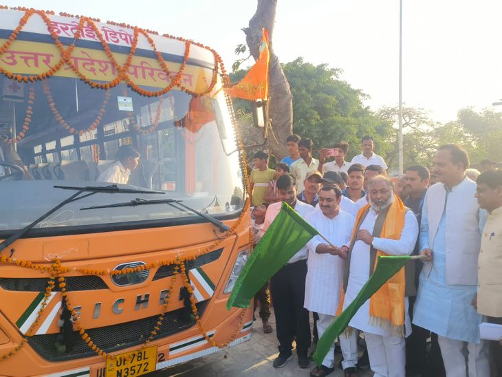 UP Minister Dayashankar Singh Inaugurates New Bus Service in Pali