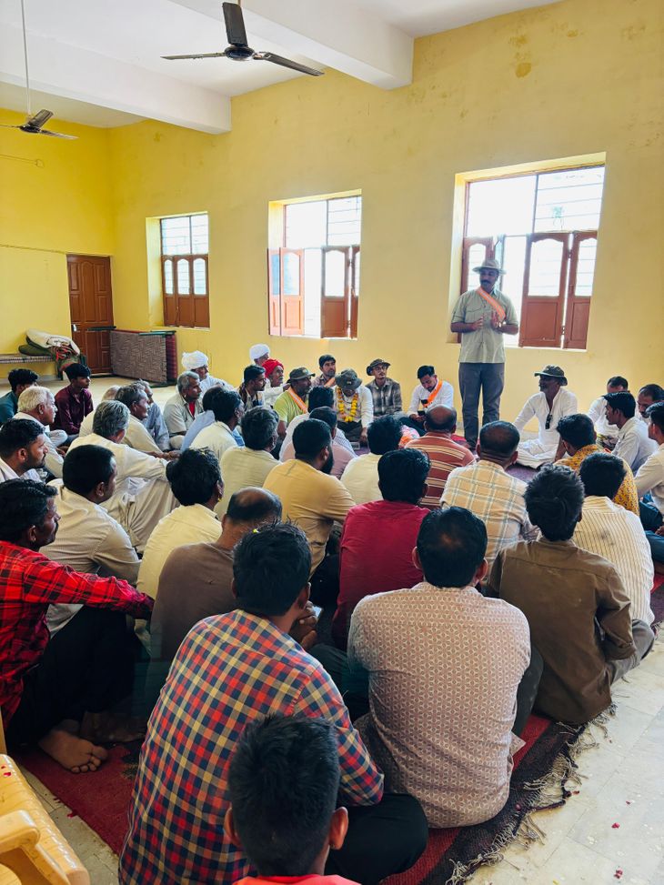 In the safety bandhan yatra, animals were tied with reflector belts and ...