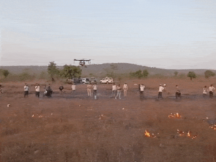 Panna Drone Aerial Fire Fighting Launch | Forest Management New Chapter