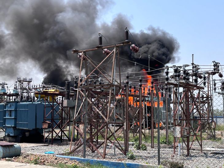 Fire broke out at Rajpur power substation, burning 10 and 5 MVA ...