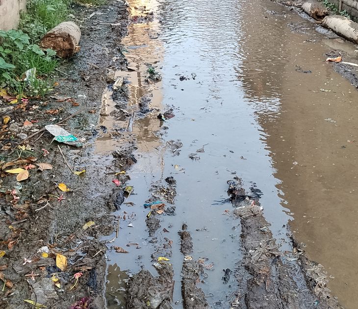 Waterlogging in the Dalit settlement of Simri Panchayat made it ...