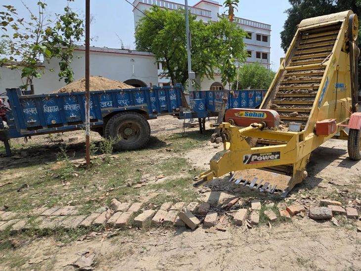 Bahraich Illegal Mining Action | Machine & Trolleys Seized