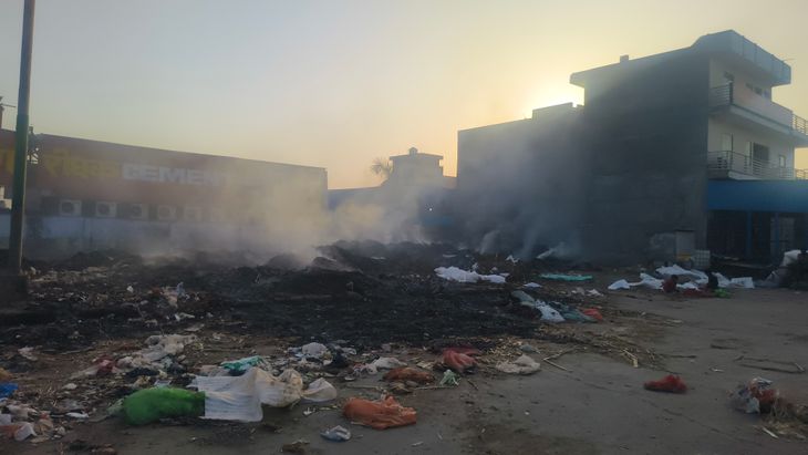 Pollution is increasing due to burning of garbage heaps in the ...