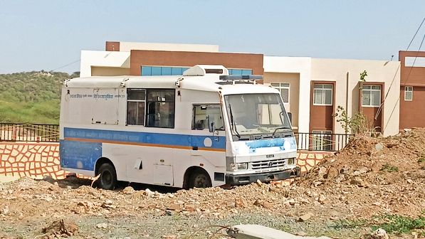 A dilapidated ambulance in front of the new hospital causes problems ...