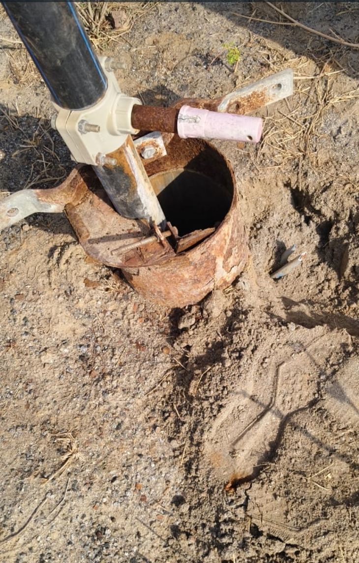 Three-phase cable theft from tube well to power room