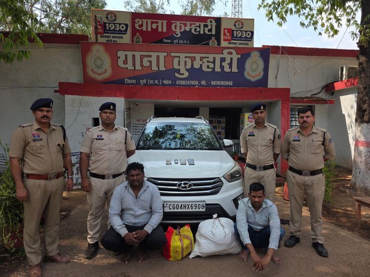 Durg Police Seize 14.5kg Ganja Hidden in Car Doors; 2 Arrested