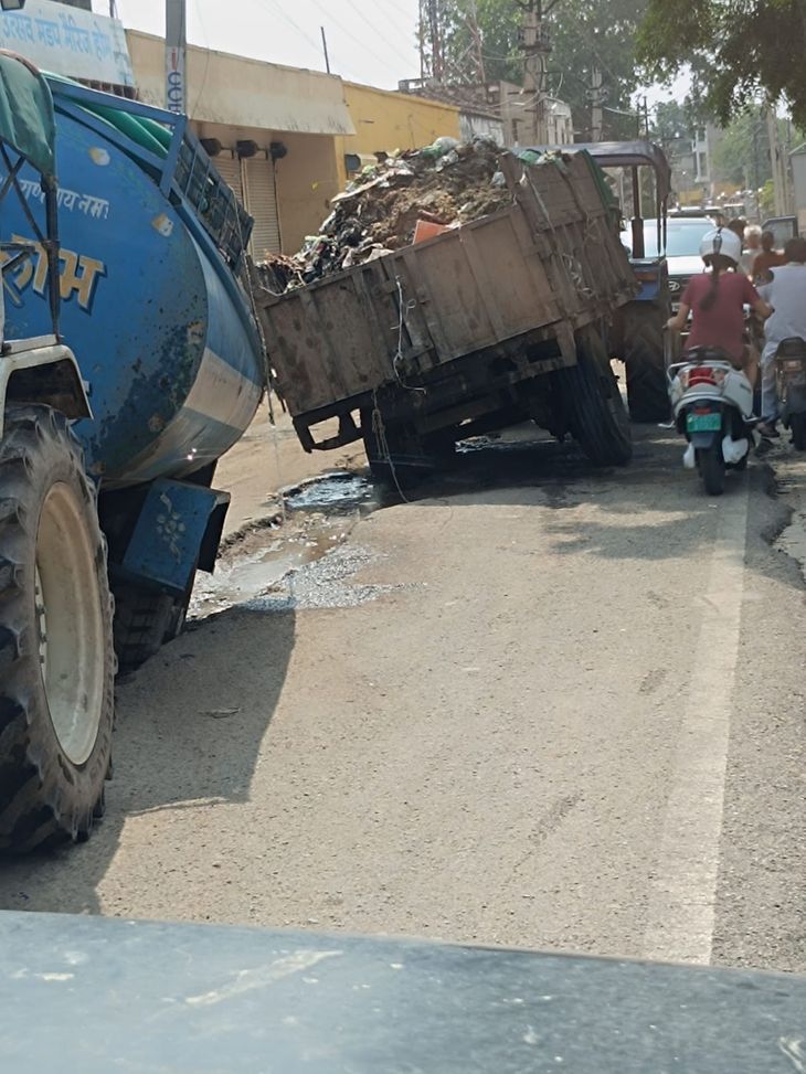 Slow sewerage work becomes a disaster: Rainwater fills potholes ...