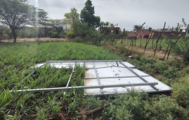 Solar panels on farm damaged in strong storm