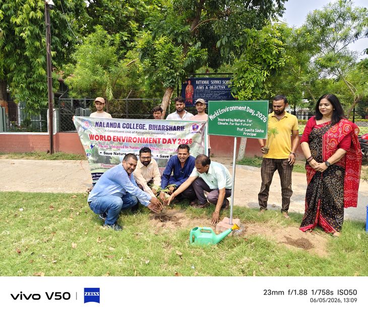 Students pledged for a greener future by planting trees in the college.