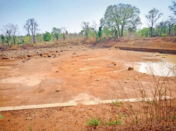 Dried ponds have increased the problem of sanitation in forest villages.