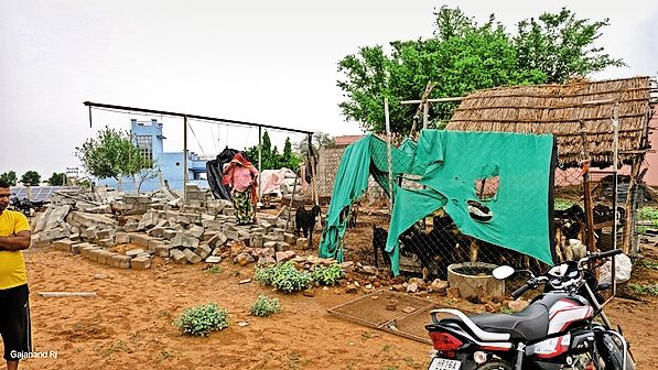 A poor man's house was destroyed by a storm in Dobara.