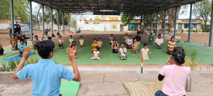Children learn dance, yoga and painting at a 7-day summer camp in Tarpongi.