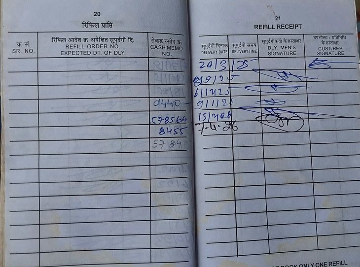 Cylinder shown as delivered without supply, demand for investigation