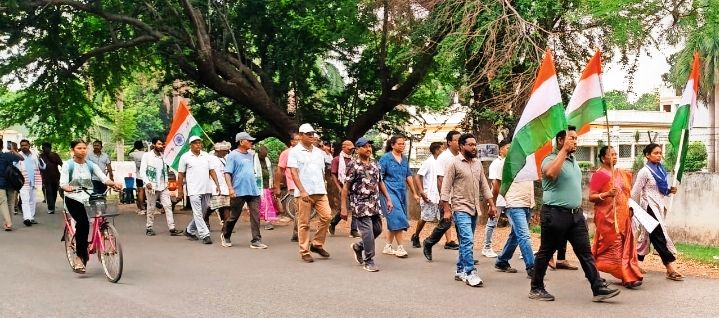 A foot march was taken out in the city on the death anniversary of Lord ...