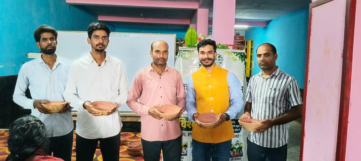 Distribution of clay pots for watering