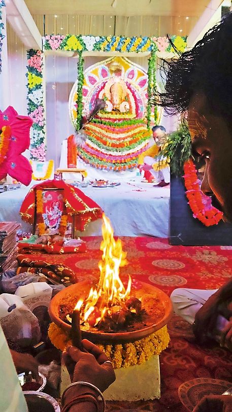 Shyam Darbar decorated with fifty-six offerings during Shyam Jhula Festival