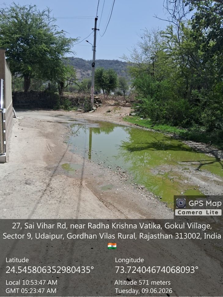The main road of Sai Vihar Colony is in dilapidated condition for the ...