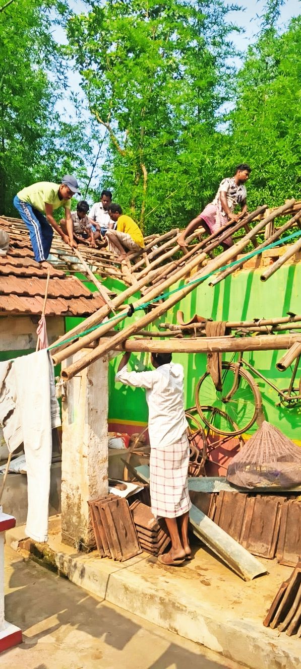 The campaign got the house repaired by doing voluntary work.