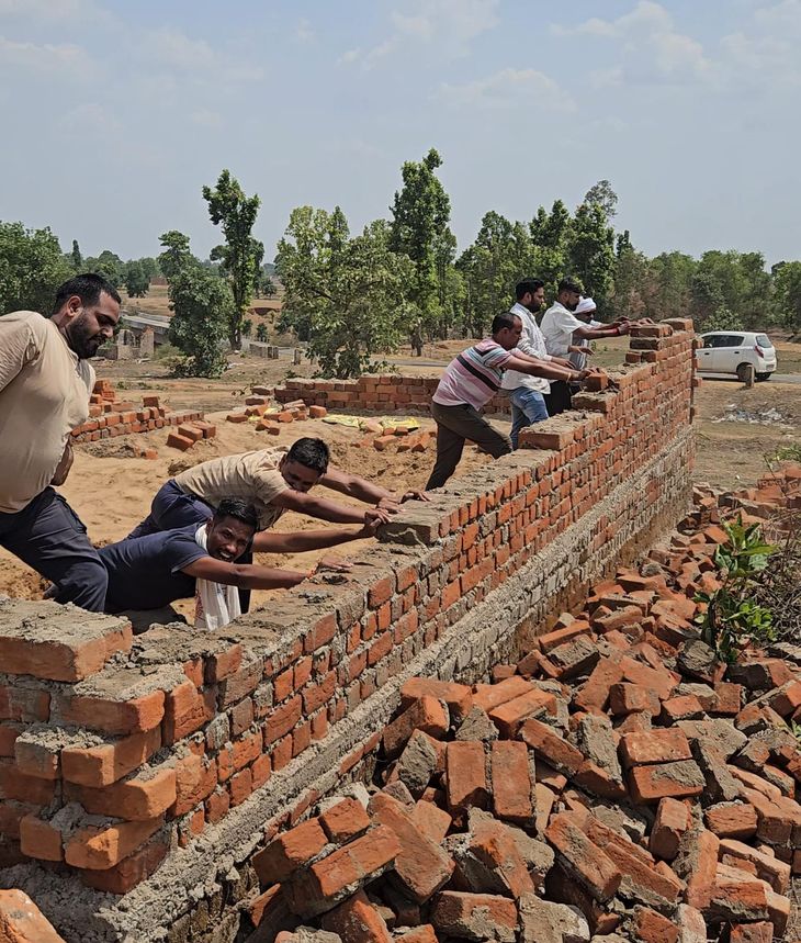 Construction was being done on government land, demolished