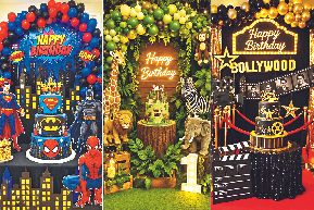 The theme is reflected in the decorations, cakes, and games ...