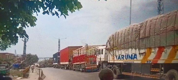 A collision between a dumper and an unknown vehicle on the highway ...