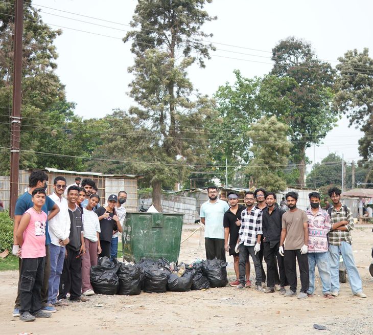 Youths launched a cleanliness drive at Rangbhoomi Maidan, making people ...