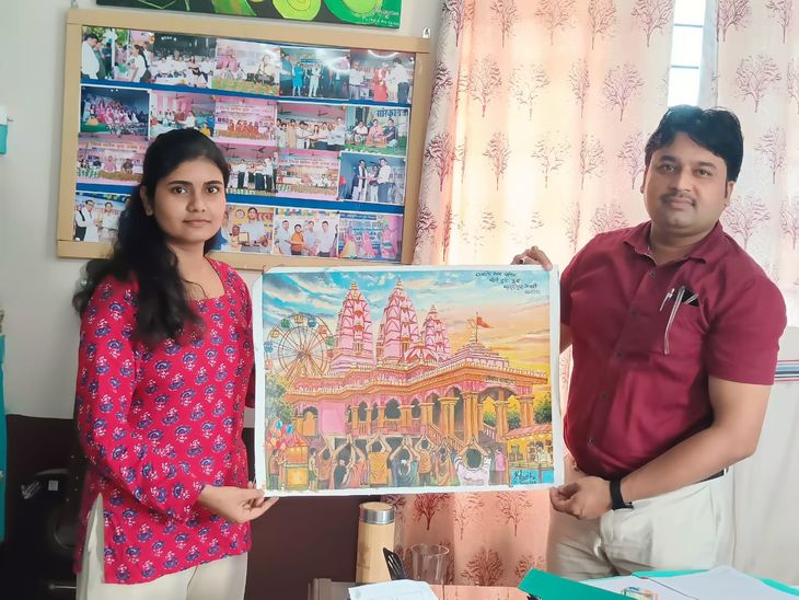 Young artist Khushi brings Mahaddipur Chaiti Durga Mela to life on canvas