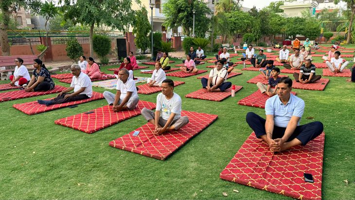 Group Yoga Session on Yoga Day at Samta Nagar