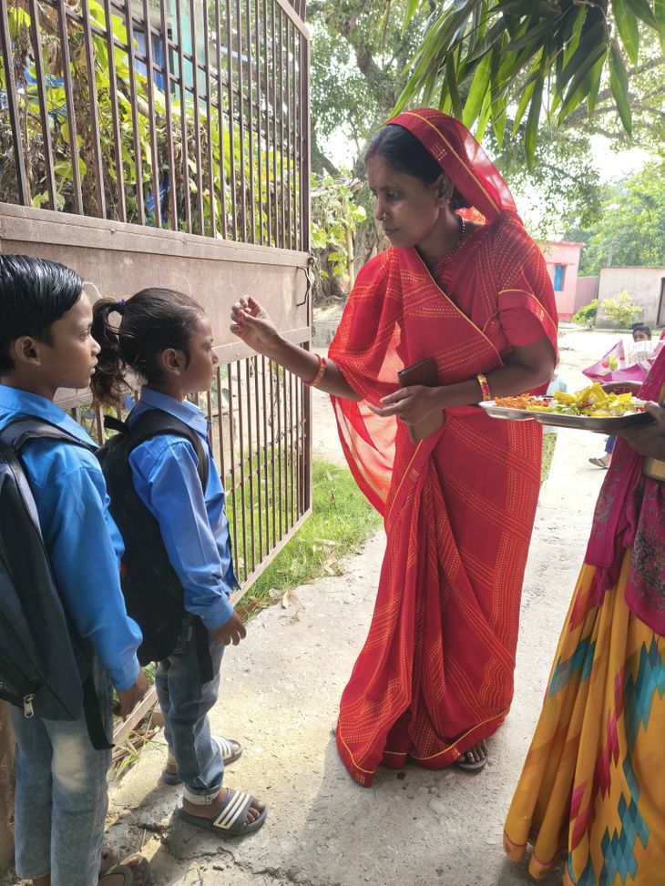 The children were greeted with applause, tilak and flowers, and the ...