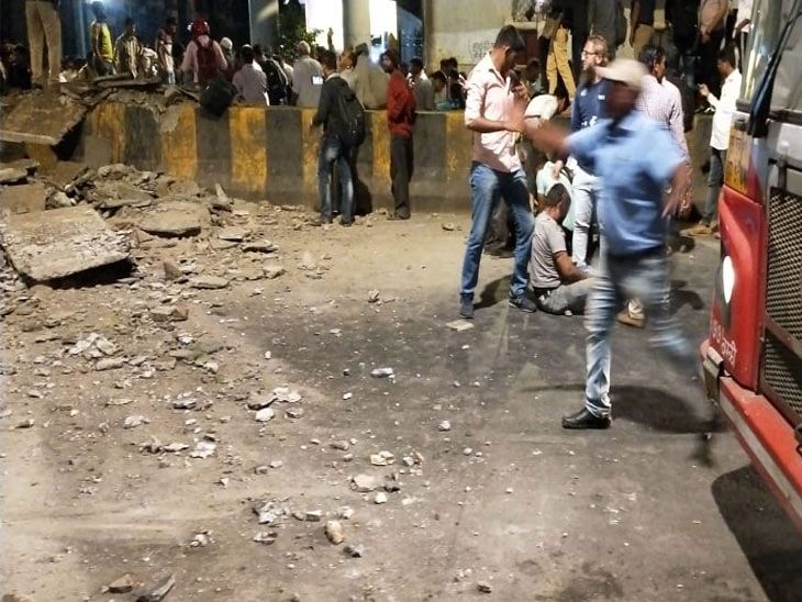 foot over bridge near Chhatrapati Shivaji Maharaj Terminus CSMT railway ...