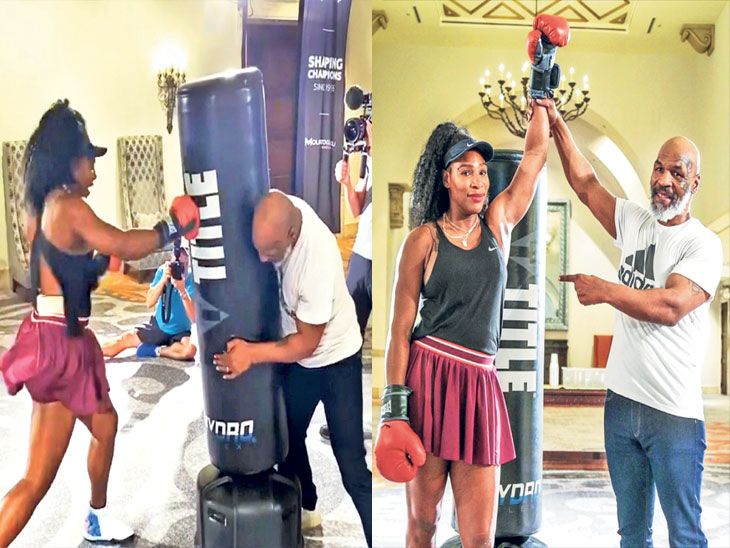 Serena is practicing with American great boxer Tyson to increase power ...