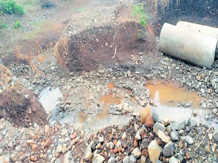 The bridge over Panand Road was swept away in the first rains ...