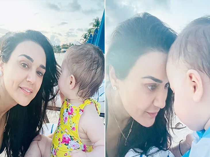 Preity Zinta shares pic of her twins Jai and Gia on their first ...