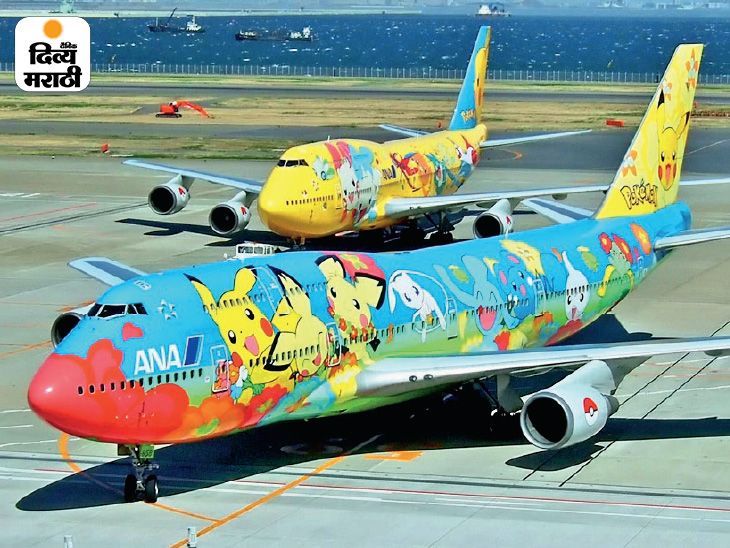Pokemon's Pikachu seen inside and out on a Japanese plane