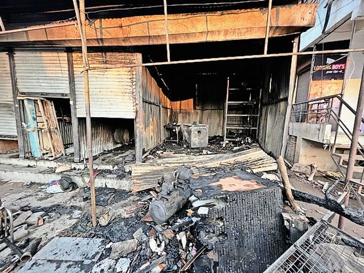 Fire in commercial complex, three shops burnt down | व्यापारी संकुलास ...