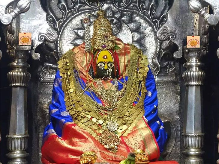 The gabhara of Tuljabhavani temple; the throne of the goddess will be ...