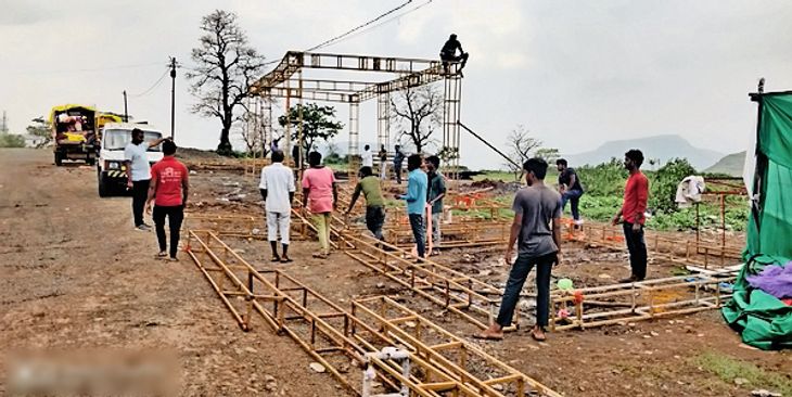 Repair of roads is underway at Saptshringi Gad, construction of ...