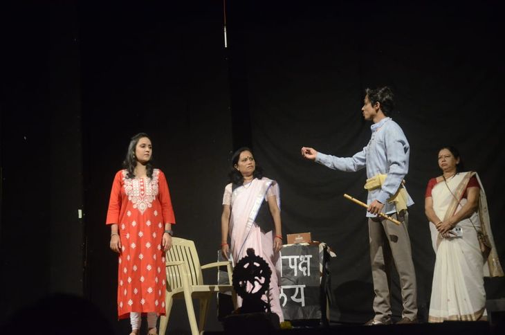 'In front of Gandhi statue at Bhar Chowkat', depicting the anguish of ...