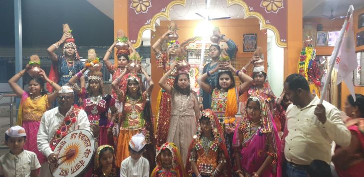 The procession started with a chariot procession, chanting bhajans ...
